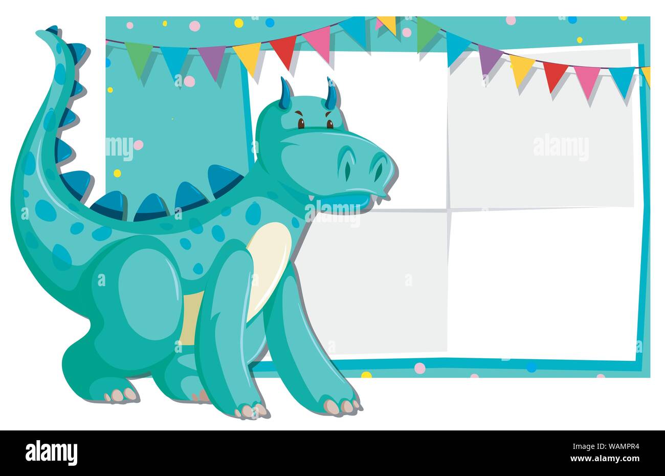 Dragon party poster card theme illustration Stock Vector Image & Art ...