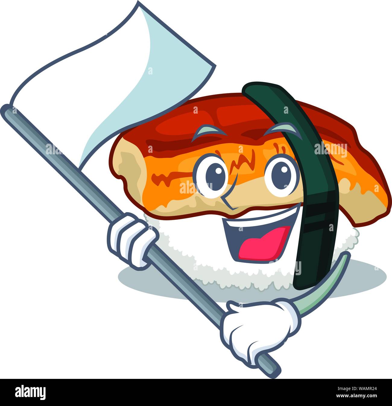 With flag sushi unagi in the cartoon shape Stock Vector Image & Art - Alamy