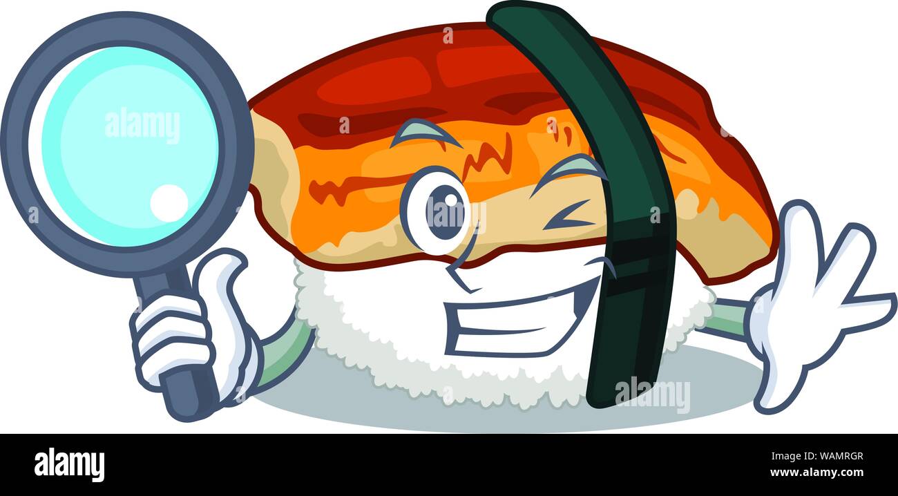 Detective sushi unagi isolated in the cartoon Stock Vector Image & Art ...