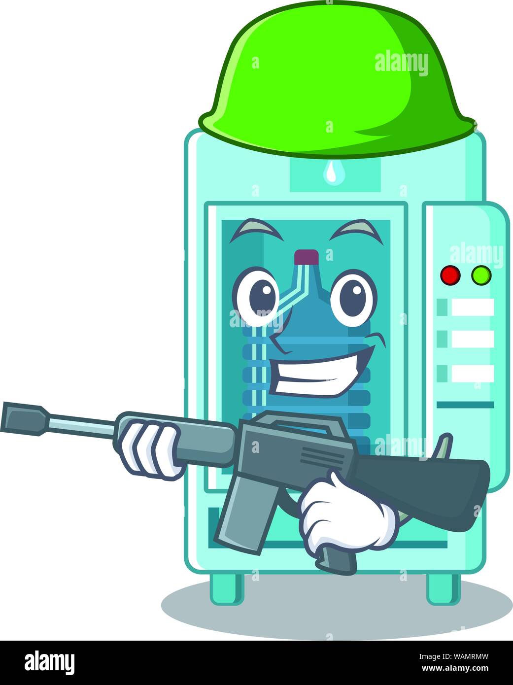 Army water vending machine in mascot shape Stock Vector Image & Art - Alamy