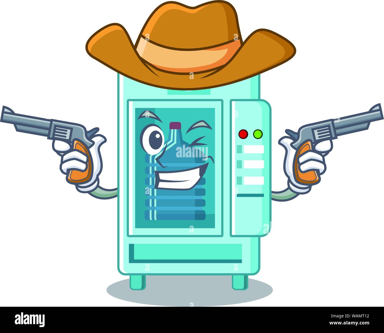 Cowboy water vending machine in mascot shape Stock Vector Image & Art ...