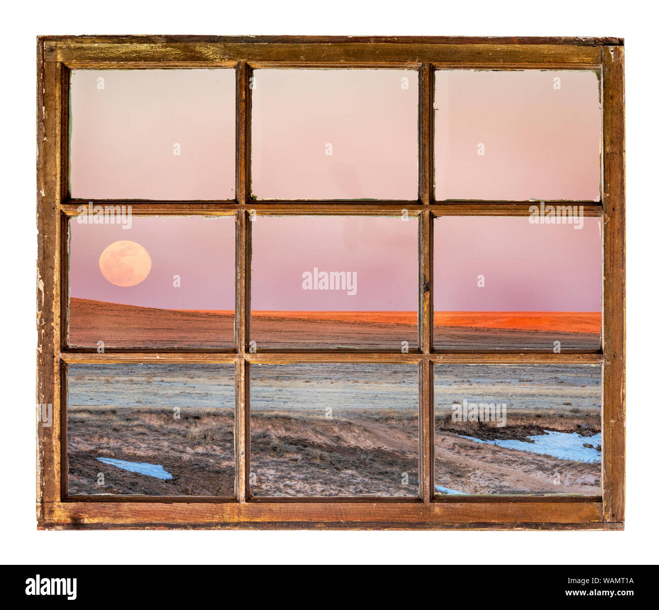 Full moon from window Cut Out Stock Images & Pictures - Alamy
