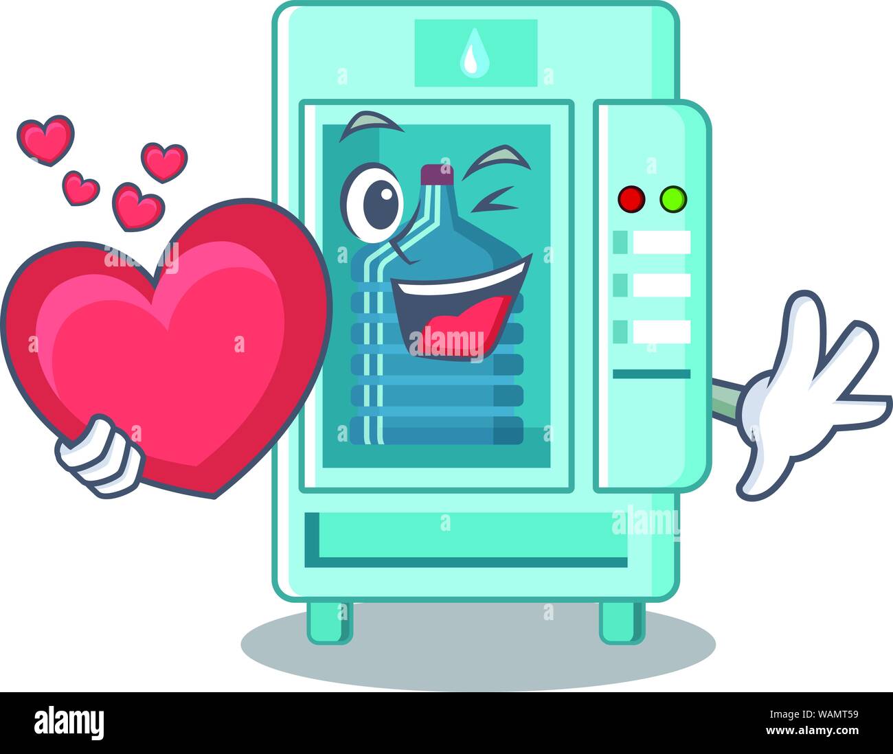 With heart water vending machine isolated the cartoon Stock Vector ...