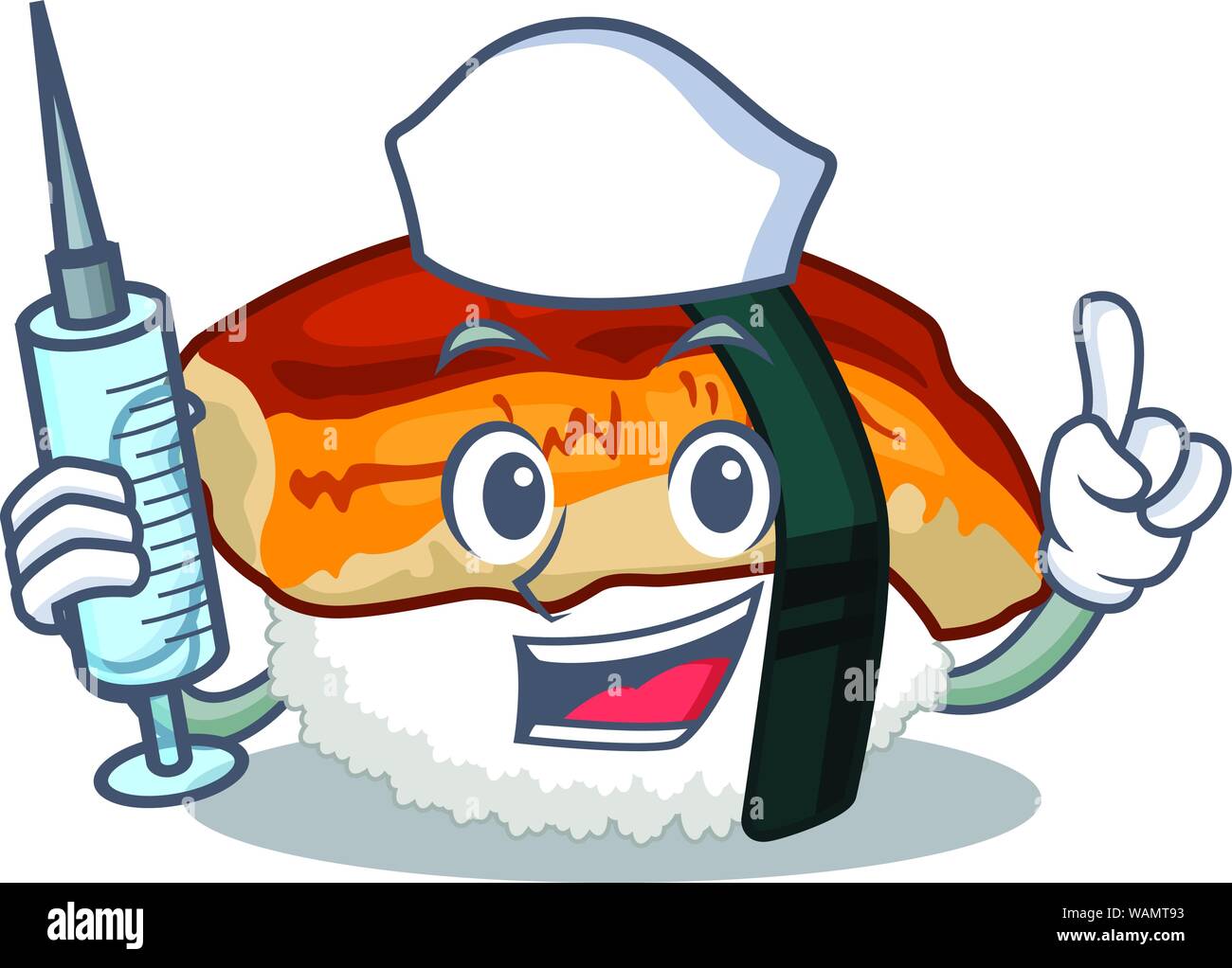 Nurse sushi unagi isolated in the cartoon Stock Vector Image & Art - Alamy