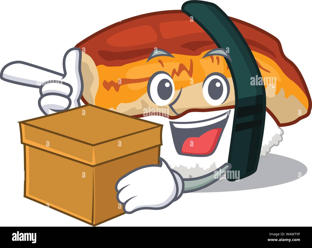 With box sushi unagi isolated in the cartoon Stock Vector Image & Art ...