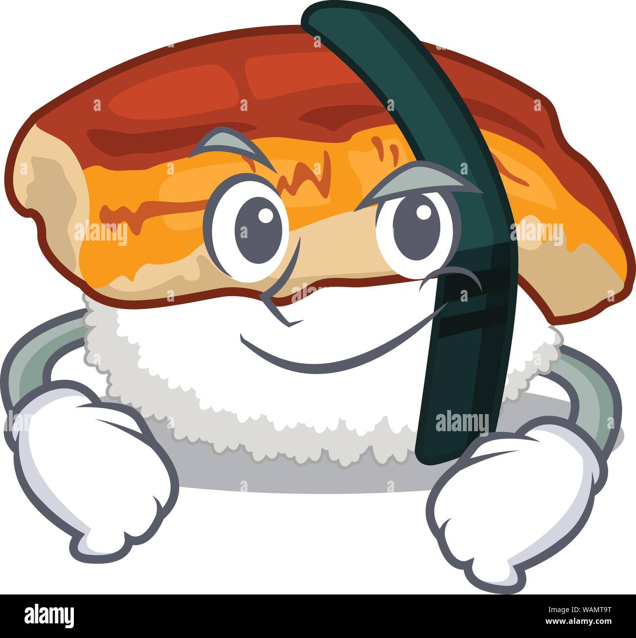 Smirking sushi unagi isolated in the cartoon Stock Vector Image & Art ...
