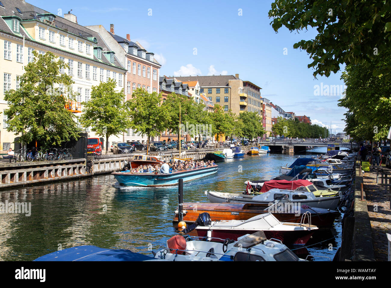 Tourist Boat in Christianshavn Canal in Copenhagen, Denmark Stock Photo ...