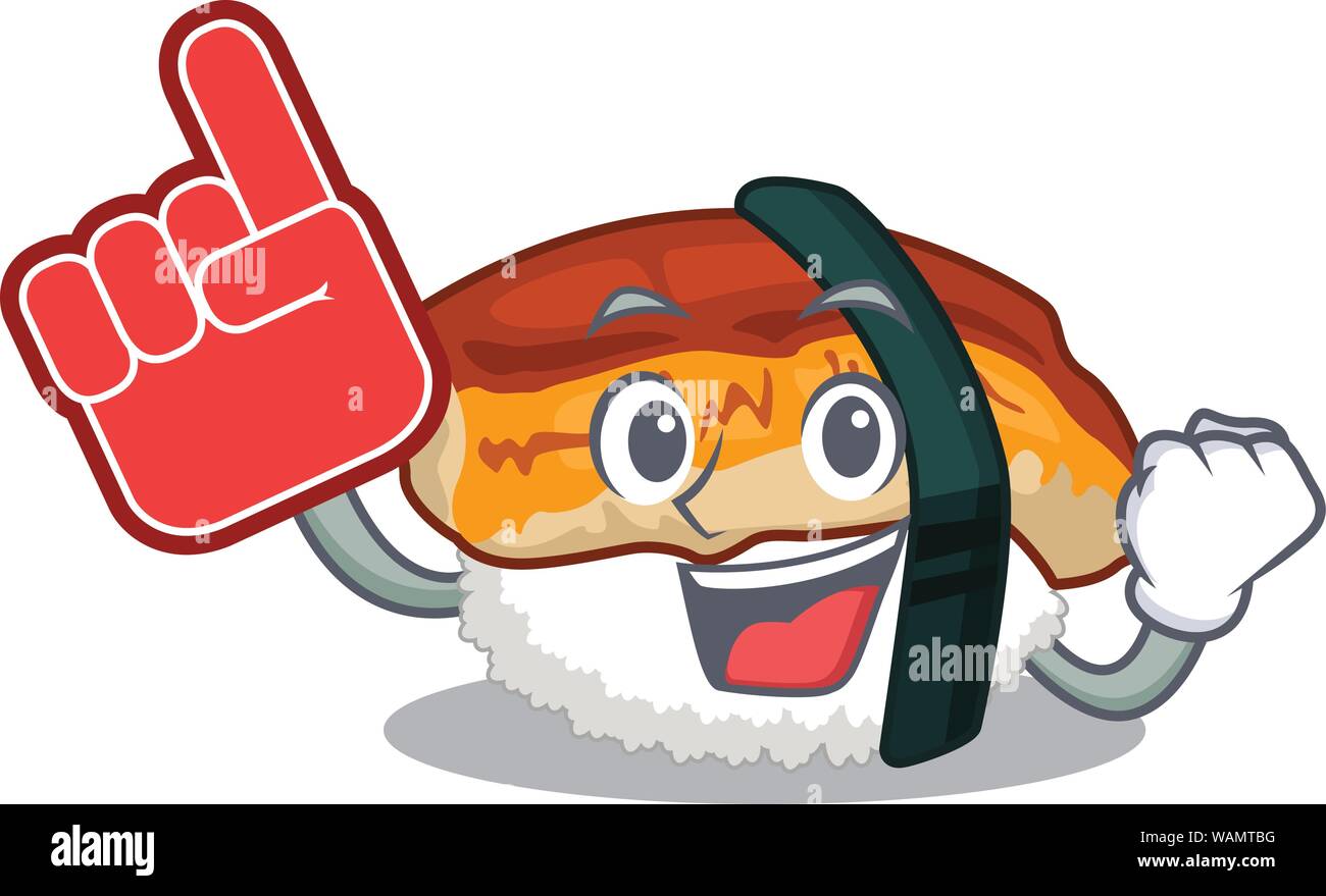 Foam Finger Sushi Unagi In The Cartoon Shape Stock Vector Image And Art Alamy