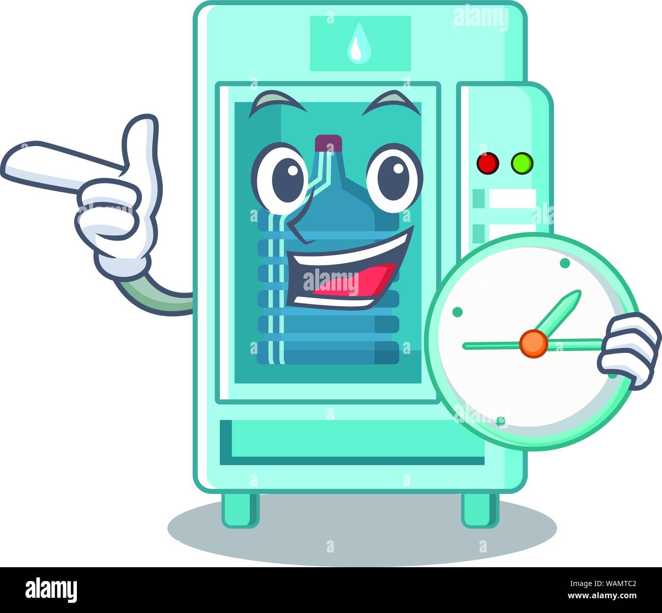 With clock water vending machine in a character Stock Vector Image ...