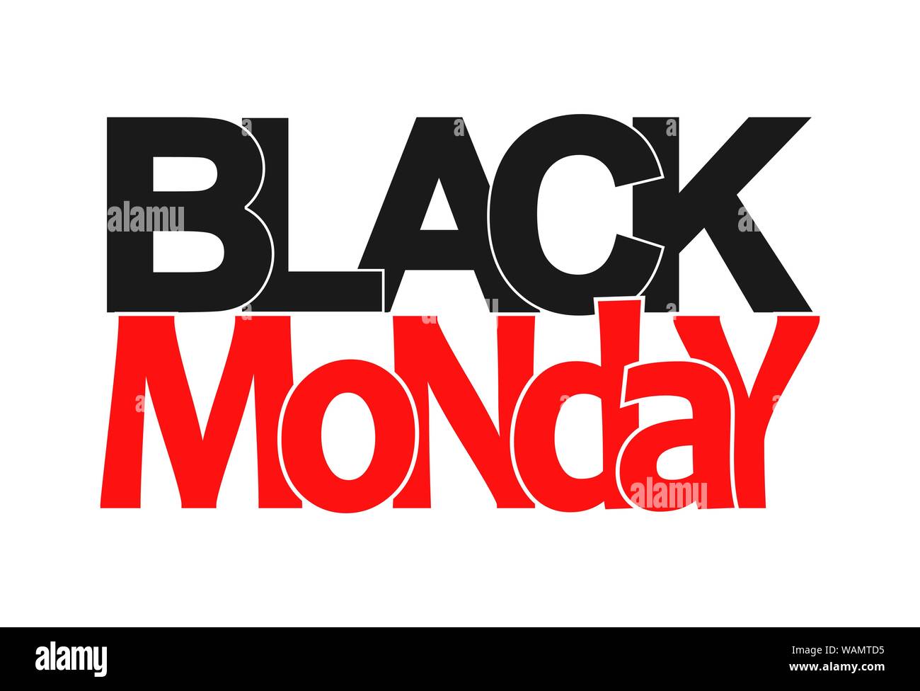 Red and black lettering Black MONDAY. Banner or icon for design or ...
