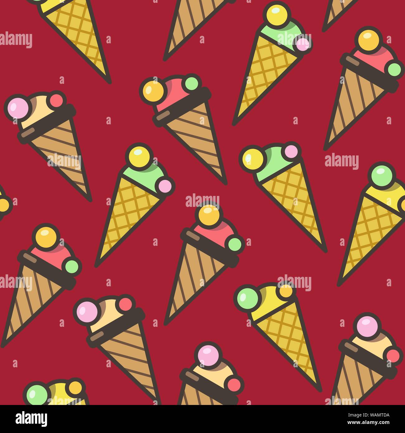 Ice cream cone pattern hi-res stock photography and images - Alamy