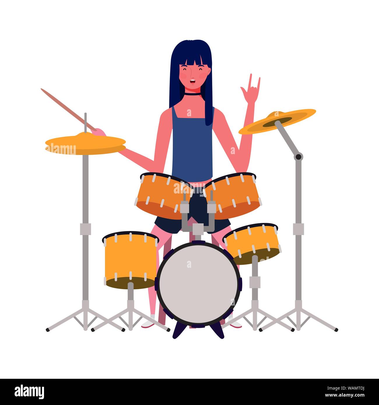 Young female drummer Stock Vector Images - Alamy