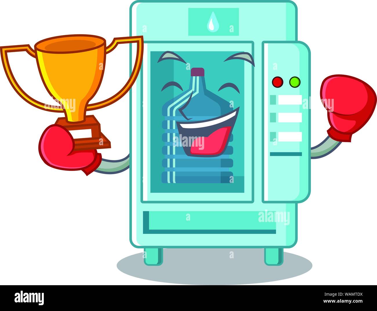 Boxing winner cartoon water vending machine on table Stock Vector Image ...