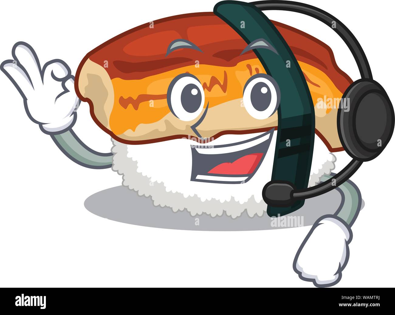 With headphone sushi unagi in the cartoon shape Stock Vector Image ...