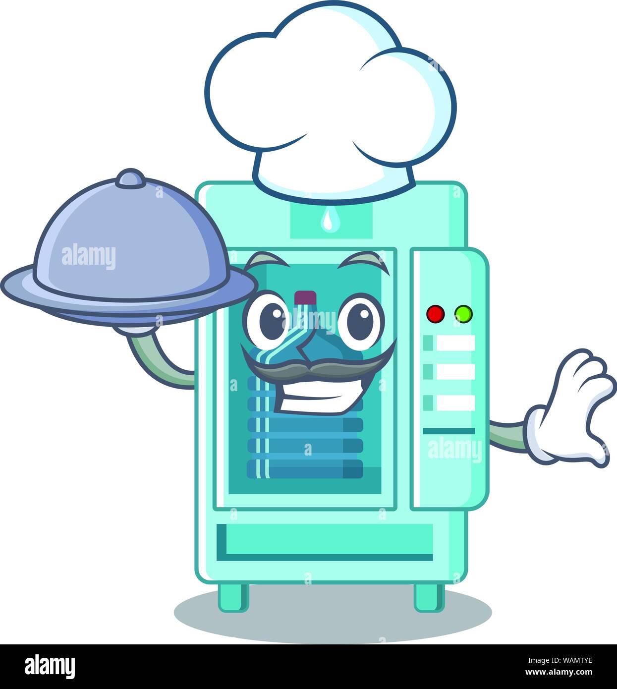Chef with food water vending machine isolated the cartoon Stock Vector ...