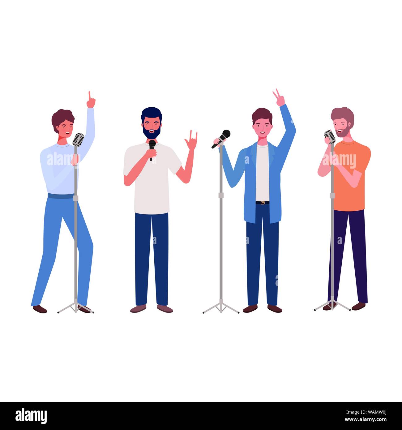 men with microphone on white background Stock Vector Image & Art - Alamy