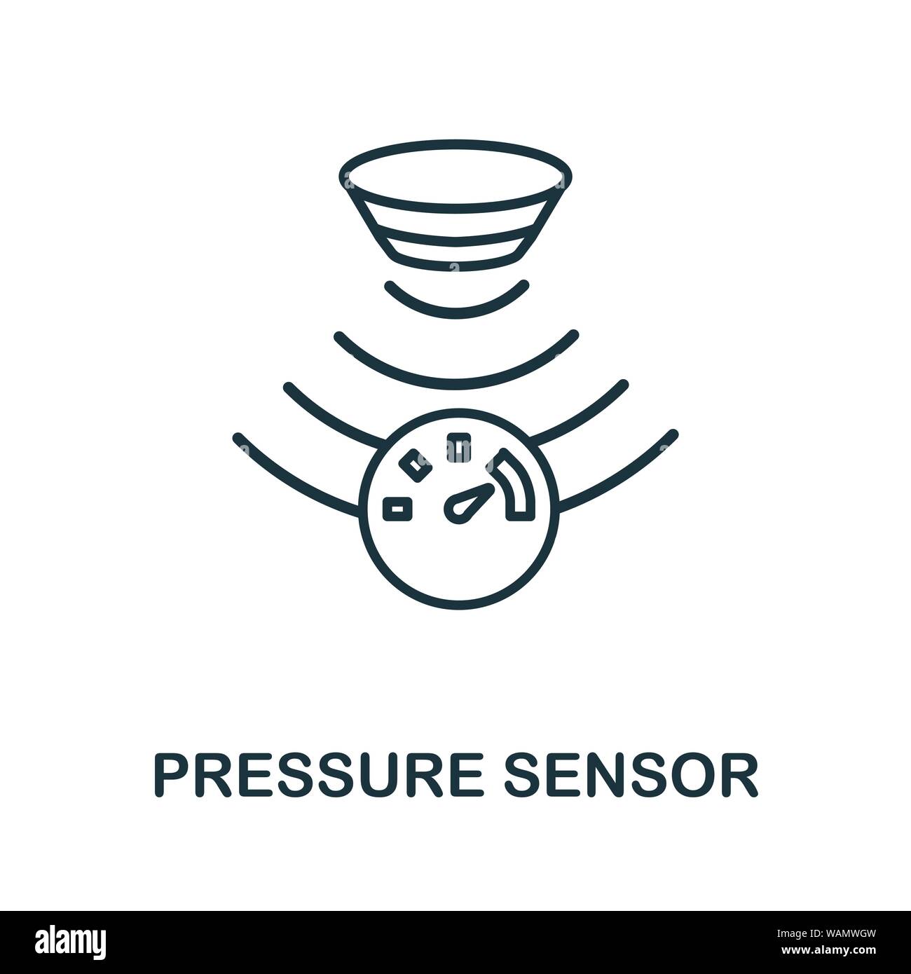 Pressure Sensor outline icon. Thin line style from sensors icons collection. Pixel perfect ...