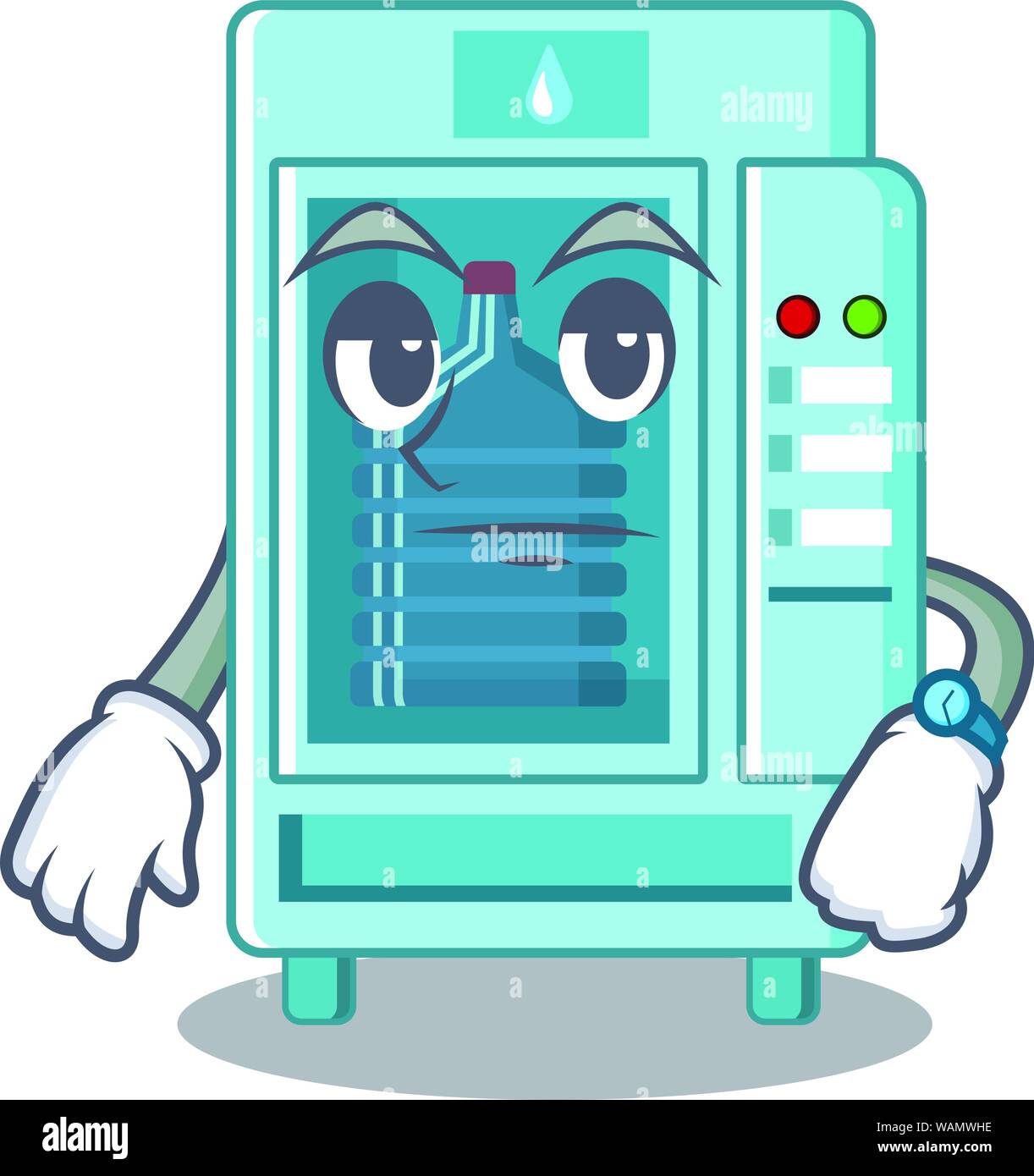 Waiting cartoon water vending machine on table Stock Vector Image & Art ...
