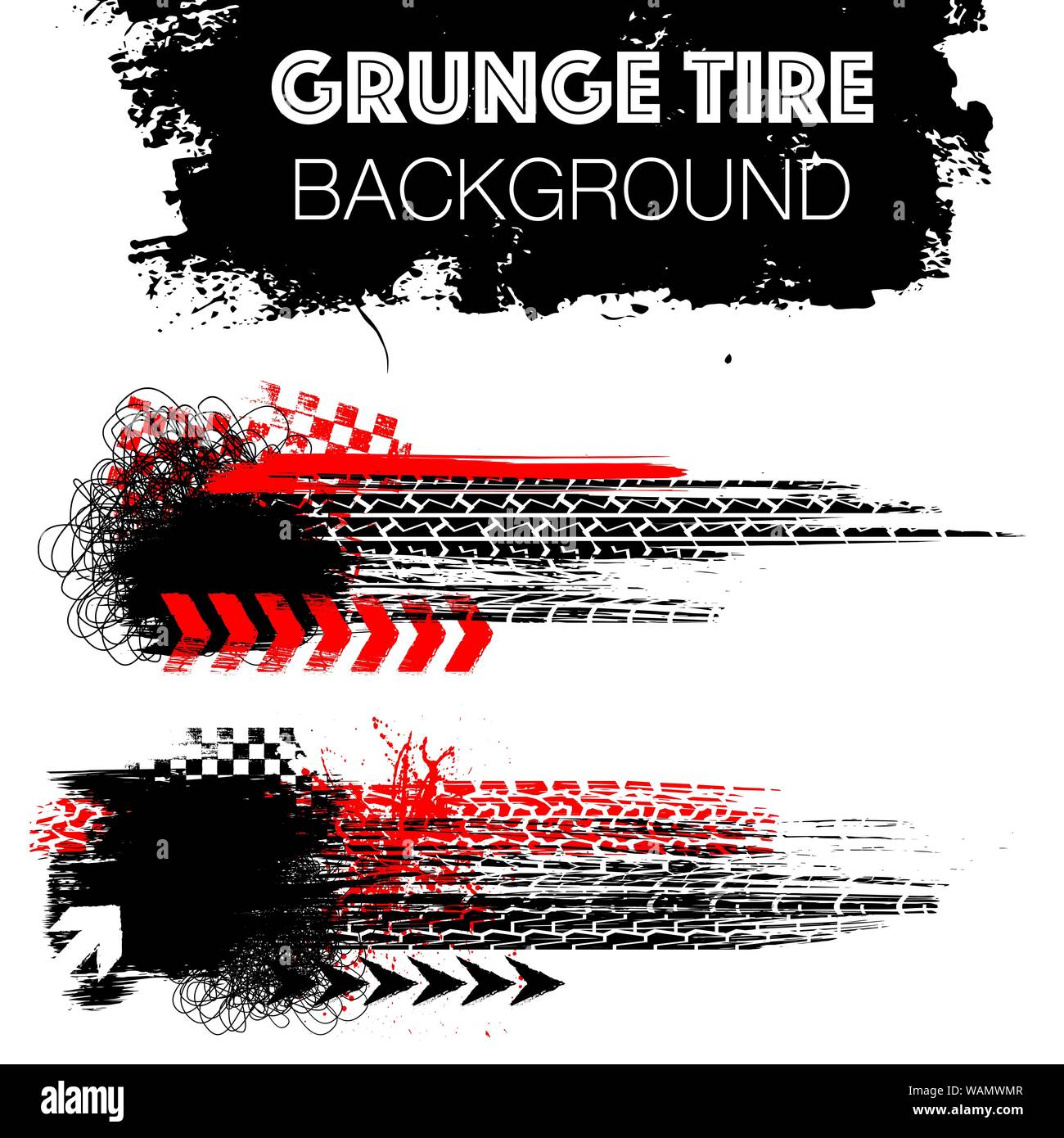 Wheel tracks on red mud Stock Vector Images - Alamy