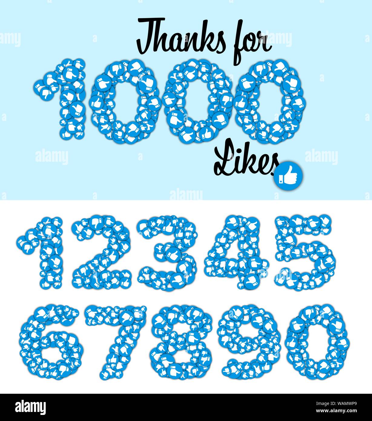 Thanks for 1000 likes Stock Vector Images - Alamy