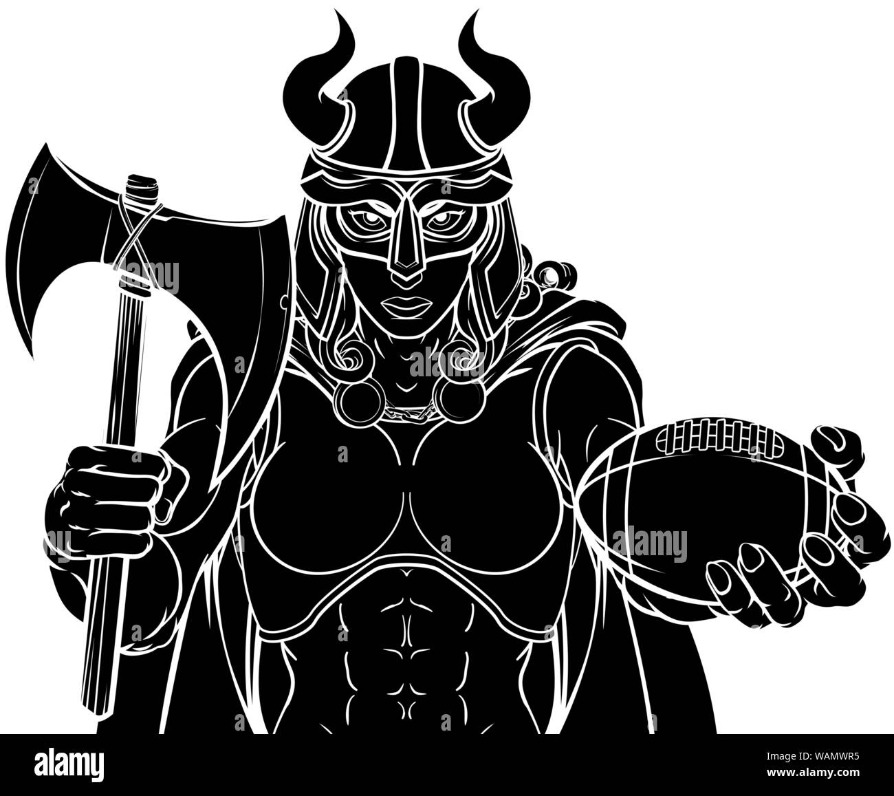 Viking Female Gladiator Football Warrior Woman Stock Vector Image & Art ...