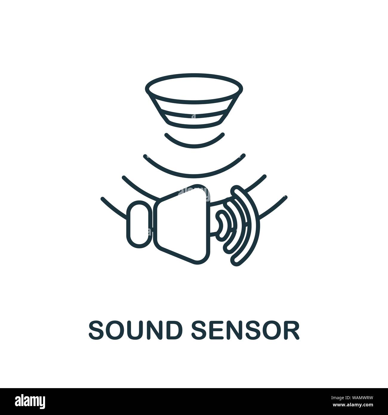 Sound Sensor outline icon. Thin line style from sensors icons ...