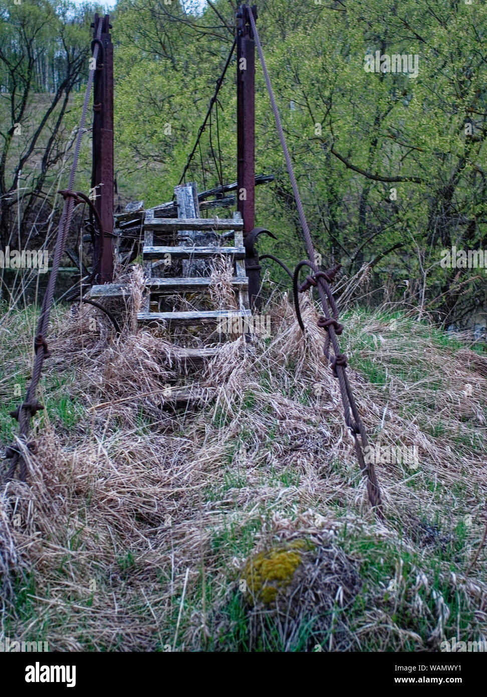 Broken suspension bridge on hi-res stock photography and images - Alamy