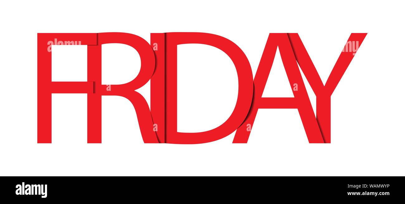 Word FRIDAY, red color. Banner or icon for design or decoration Stock ...