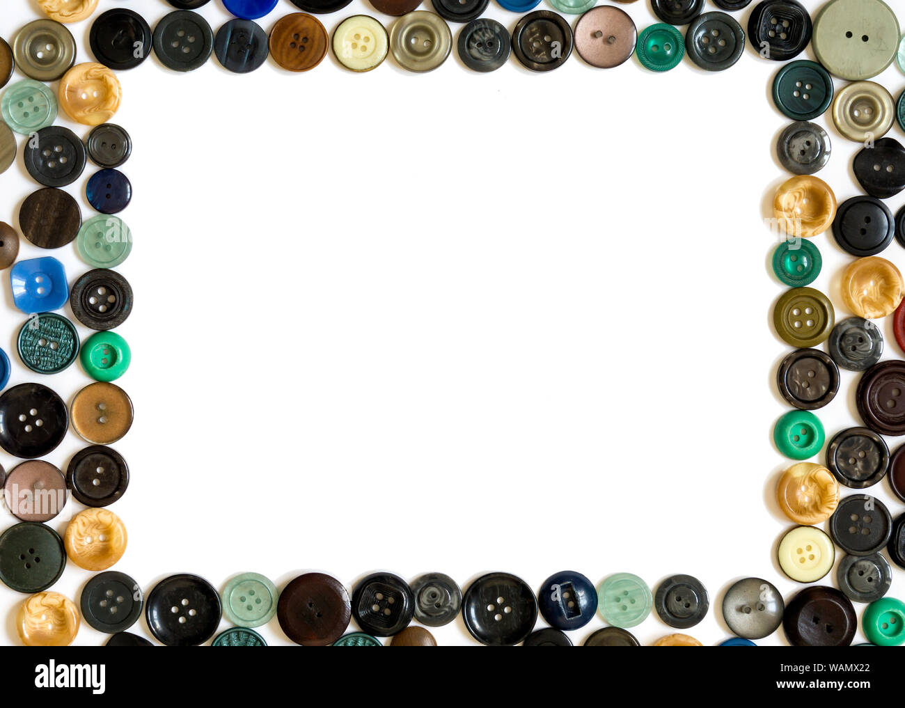 background with rectangular frame - multicolored plain buttons ...