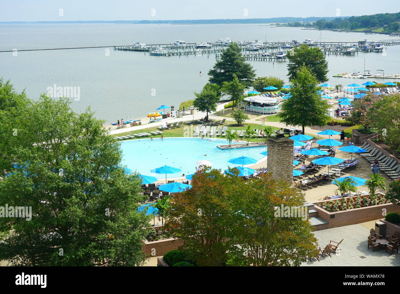 CAMBRIDGE, MD -15 AUG 2019- View of the Hyatt Regency Chesapeake Bay Golf Resort, Spa and Marina ...