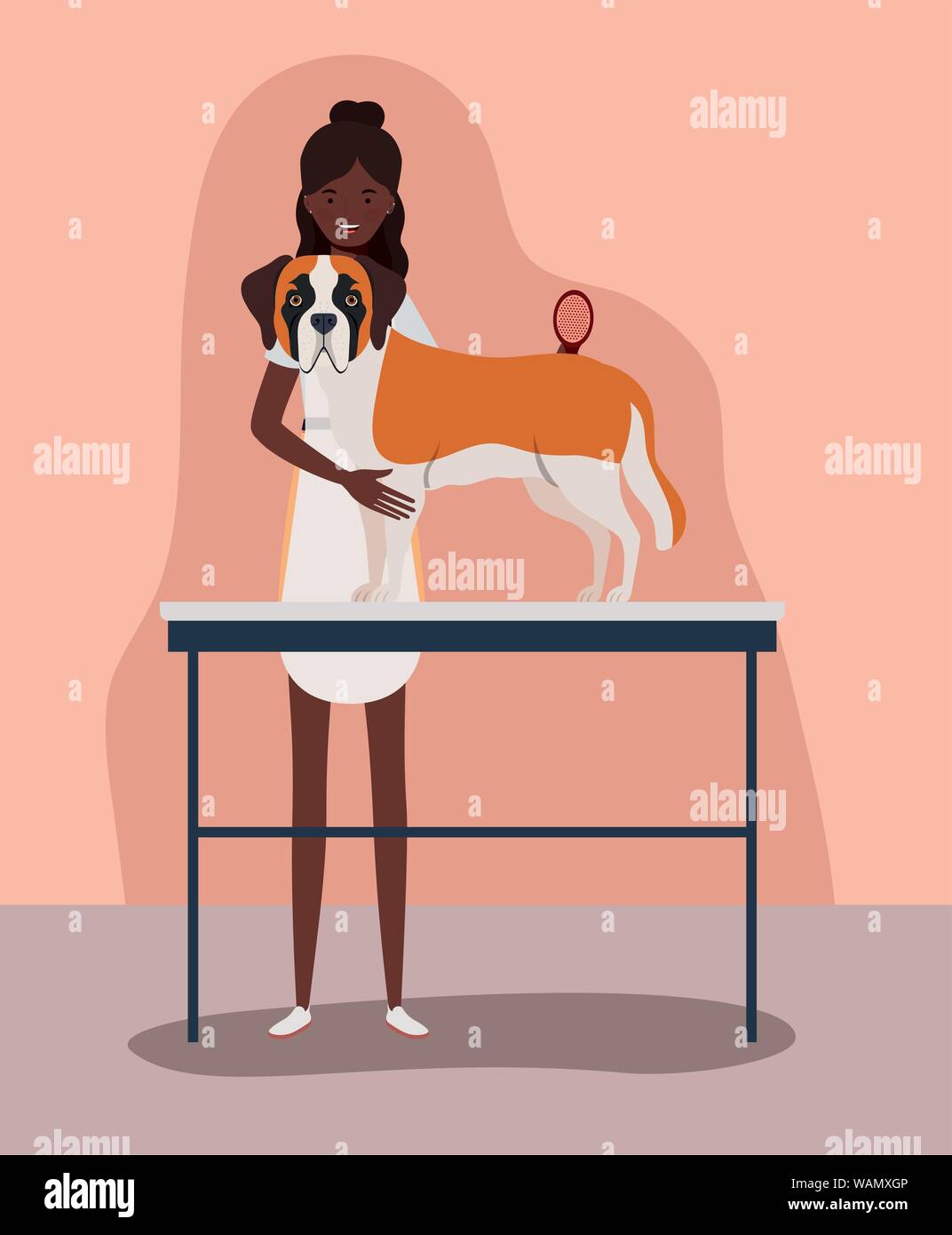 cute saint bernard dog pet character Stock Vector Image & Art - Alamy