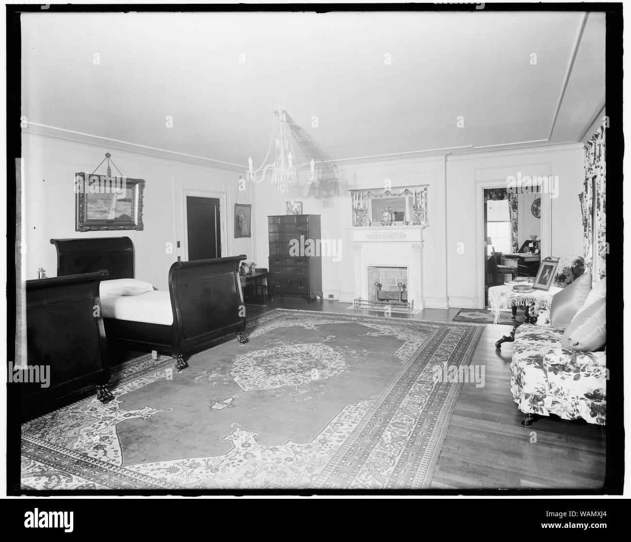 Living area interior design Black and White Stock Photos & Images - Alamy