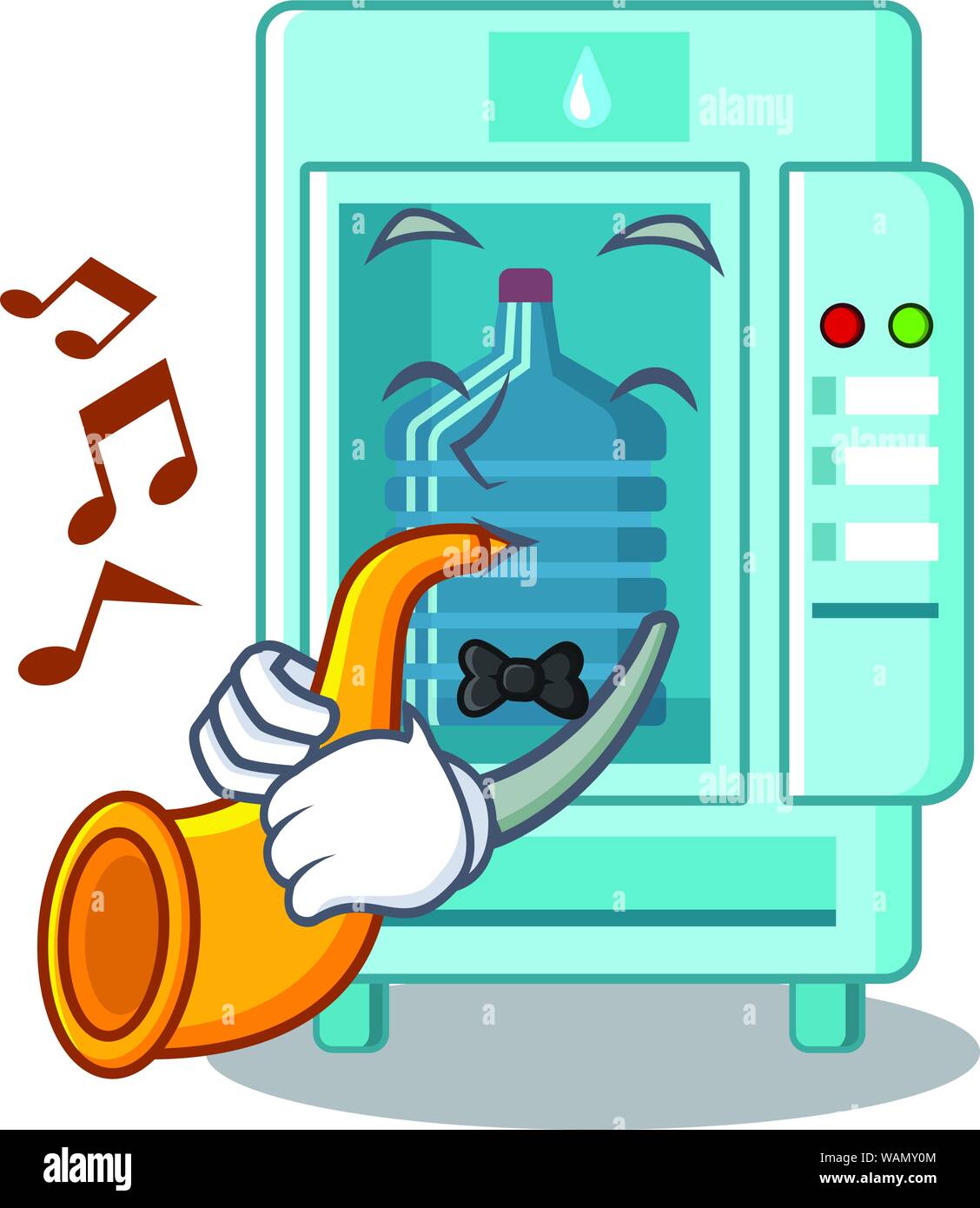With trumpet water vending machine isolated the cartoon Stock Vector ...