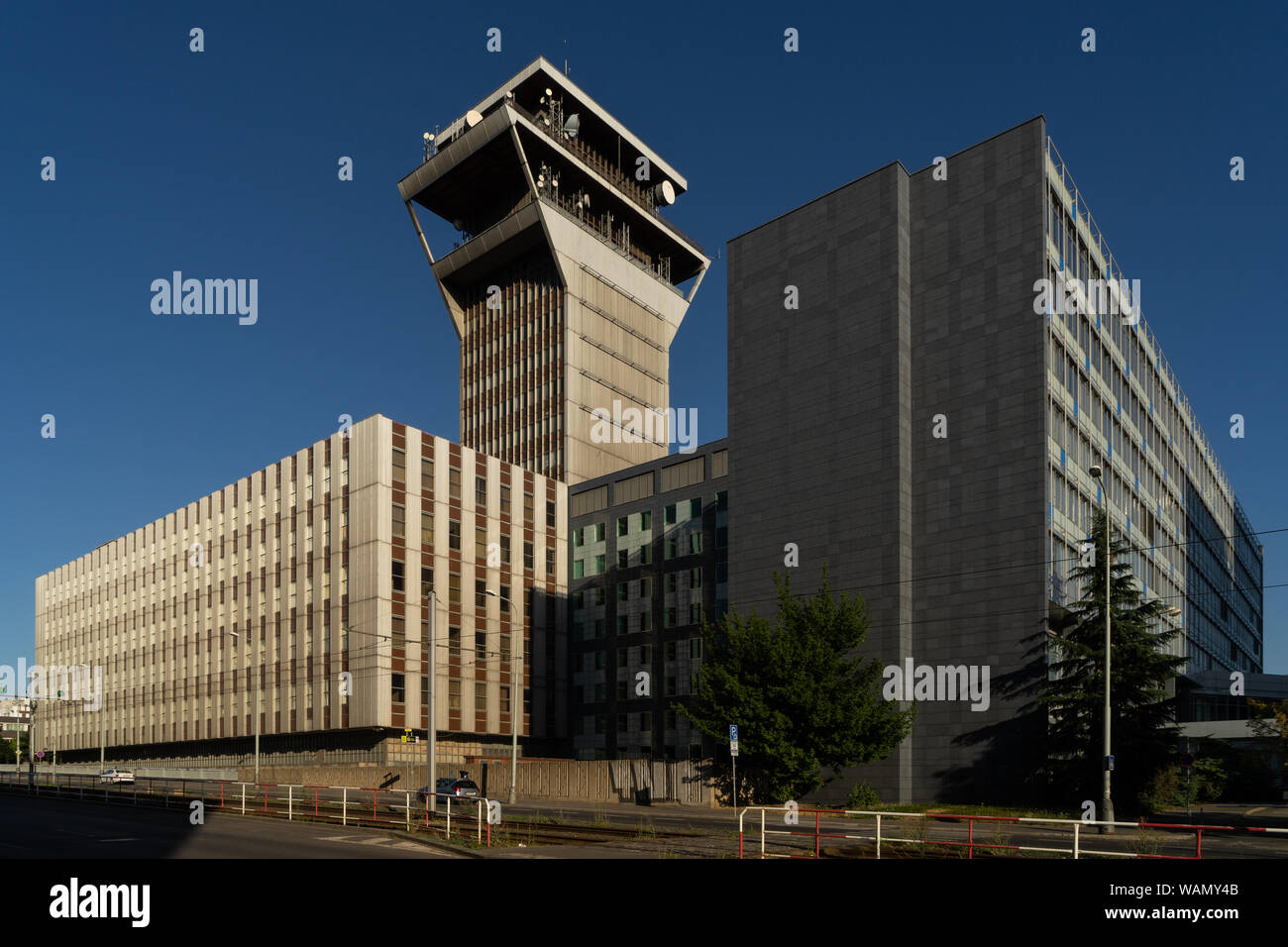 The view on the telecommunication building, CETIN, Telecom in Prague ...
