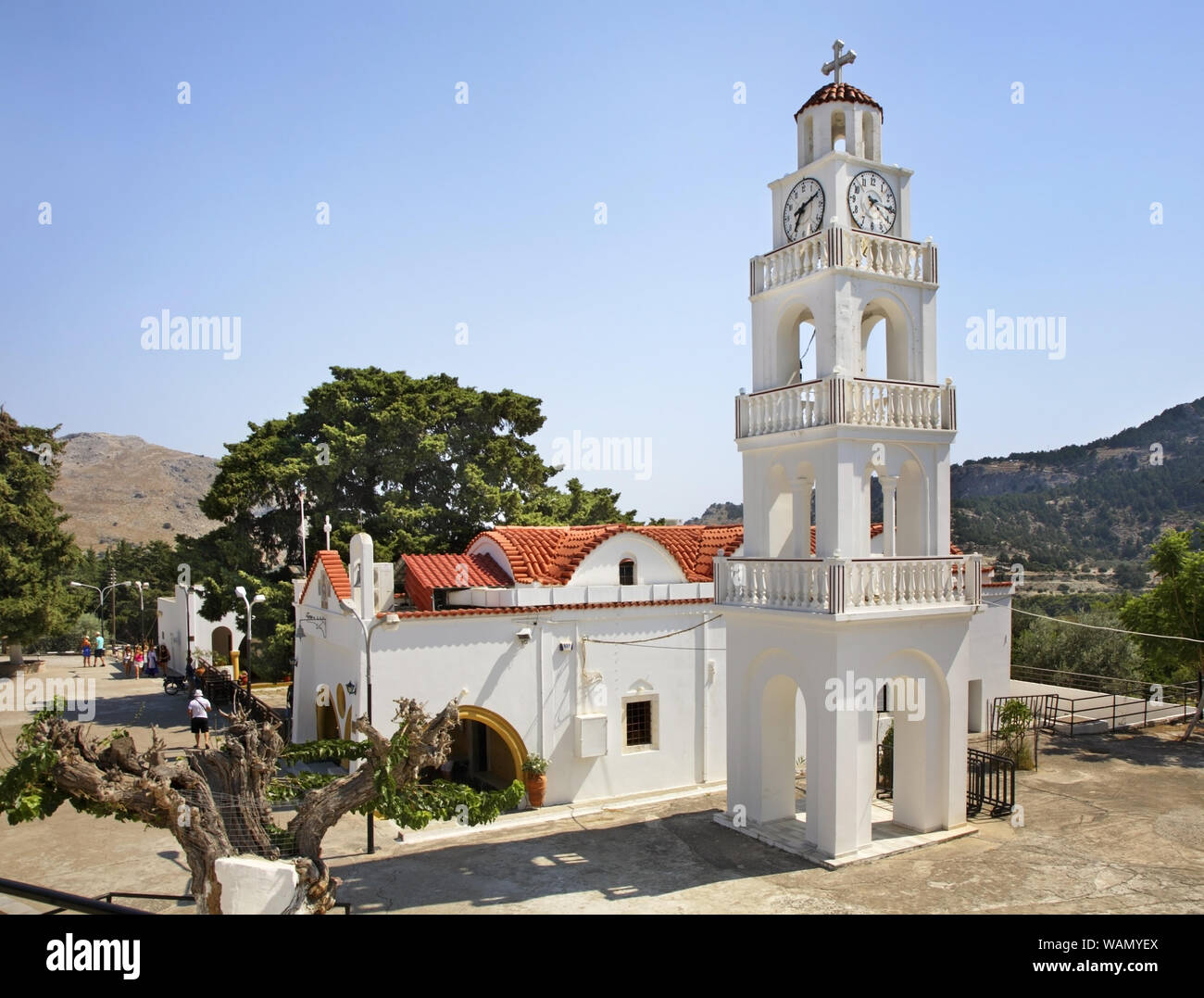 Church of Our Lady at Tsambika monastery. Rhodes island. Greece Stock ...