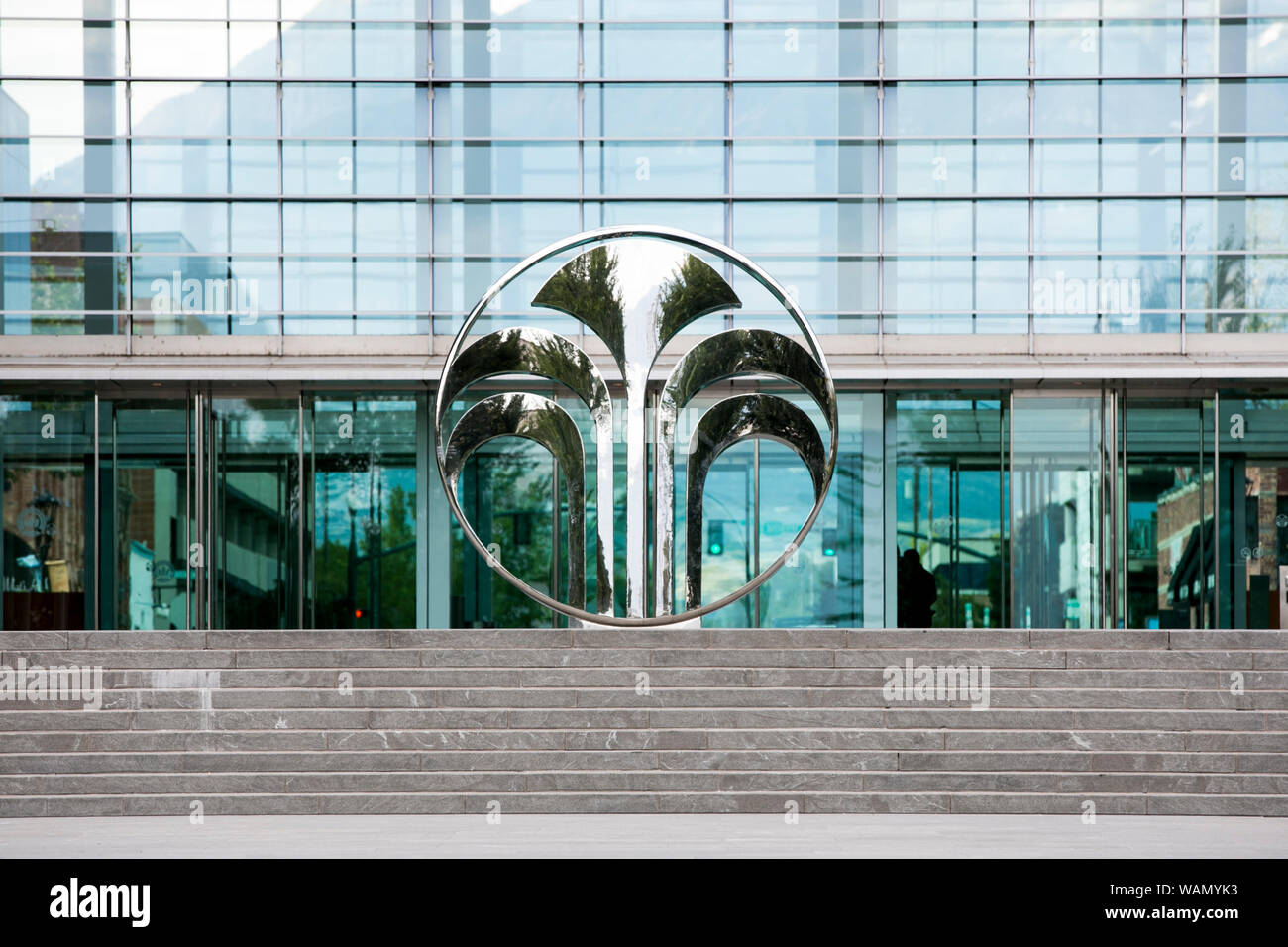 A logo sign outside of the headquarters of Nu Skin Enterprises in Provo ...