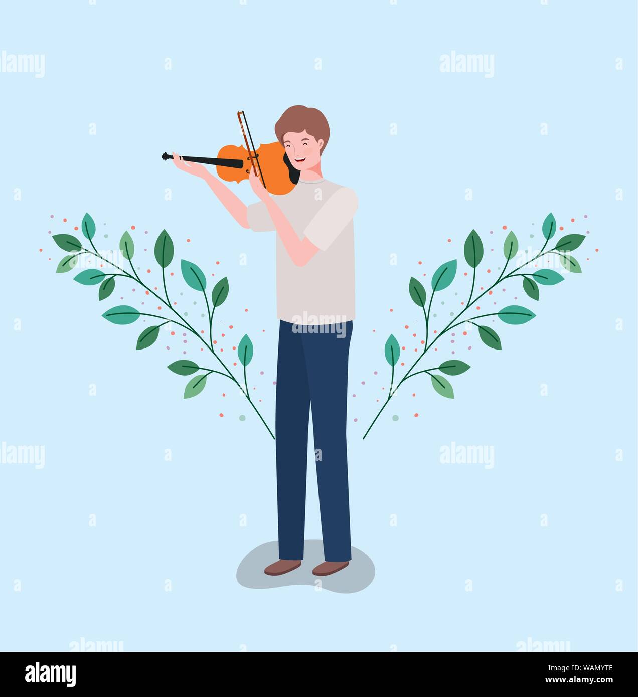 man playing fiddle instrument character Stock Vector Image & Art - Alamy