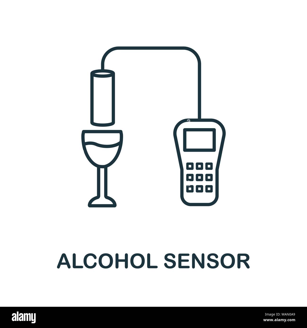 Alcohol Sensor outline icon. Thin line style from sensors icons ...