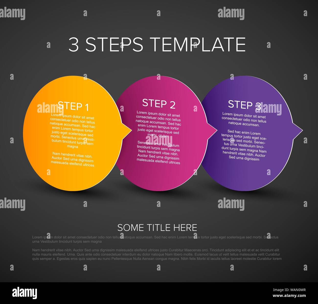 One two three - vector progress template for three steps or options on ...