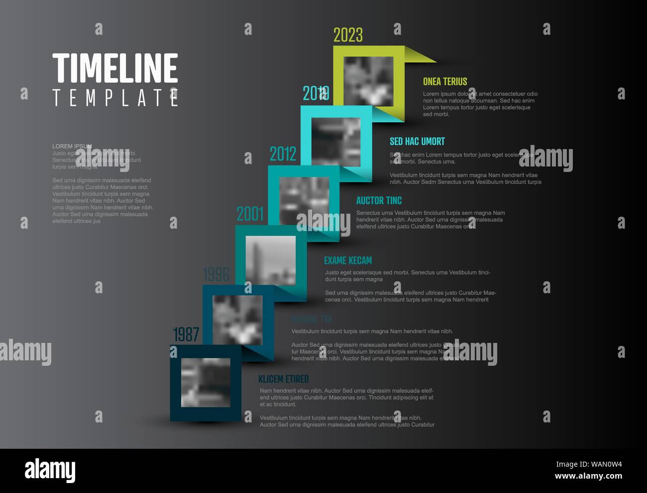 Vector Infographic Company Milestones Timeline Template with photos on ...