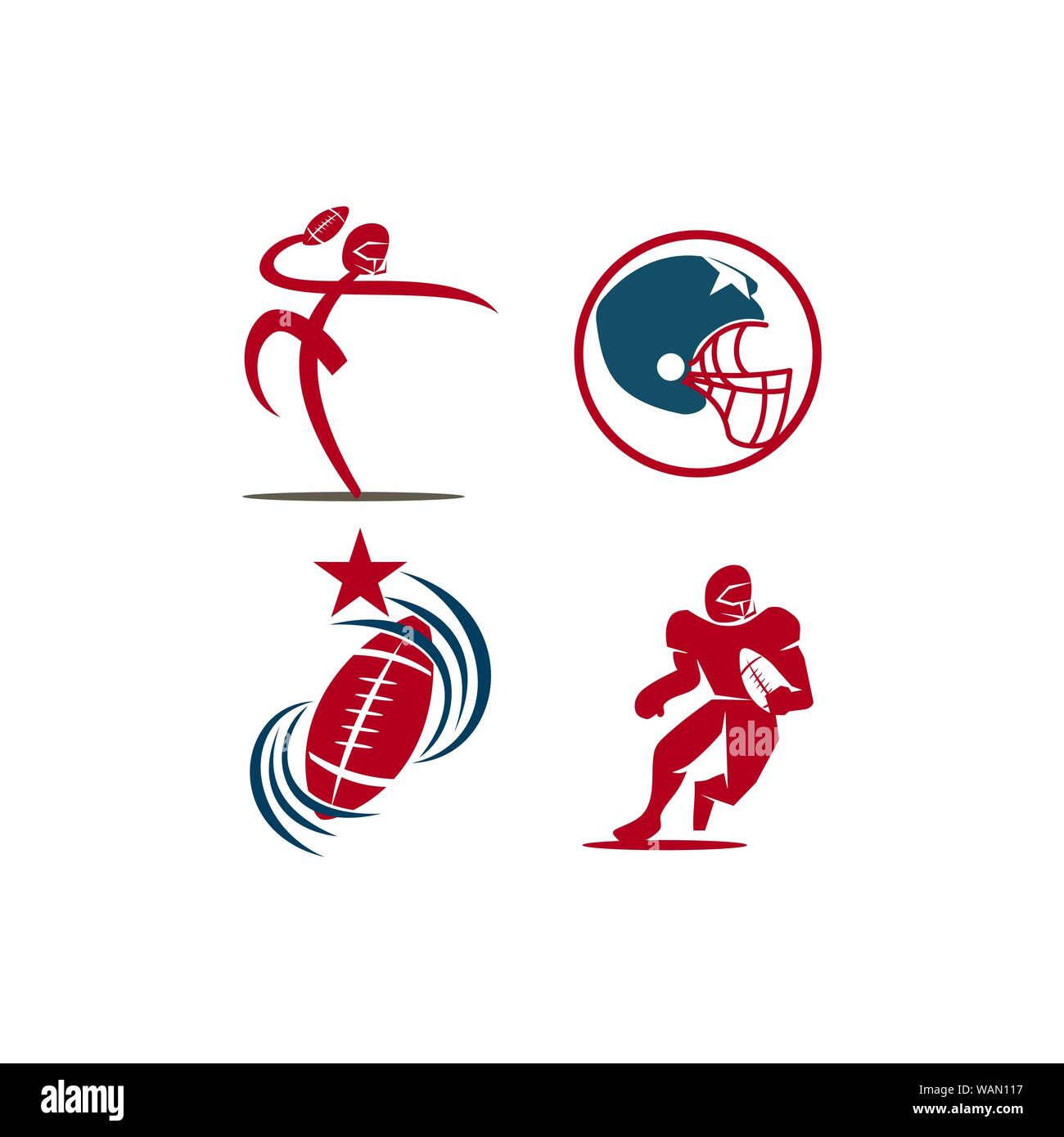 American Football Sport Logo Template Design Emblem Stock Vector Image ...