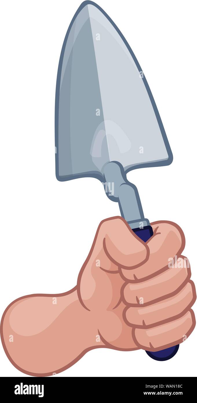 Man holding trowel Stock Vector Images - Alamy
