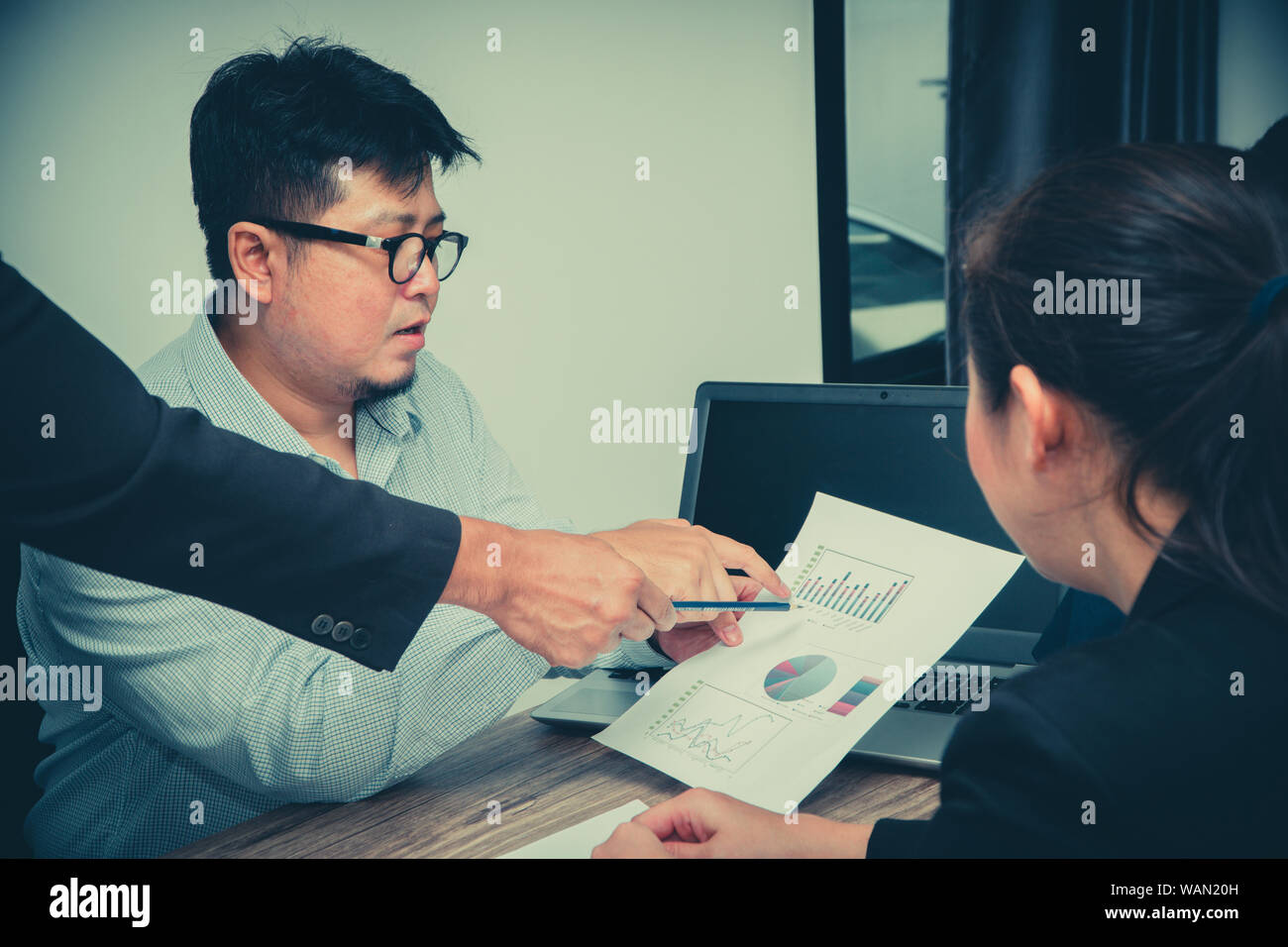 Concept of Asian startup diversity teamwork meeting.Teamwork process in ...