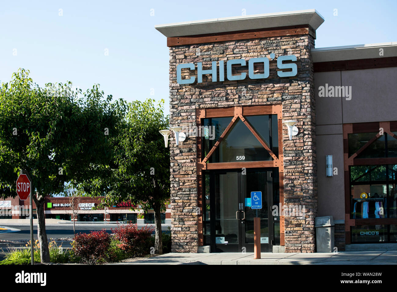 A logo sign outside of a Chico's retail store location in Orem, Utah on ...
