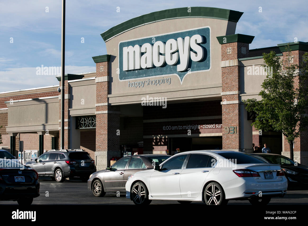A logo sign outside of a Macey's retail grocery store location in ...