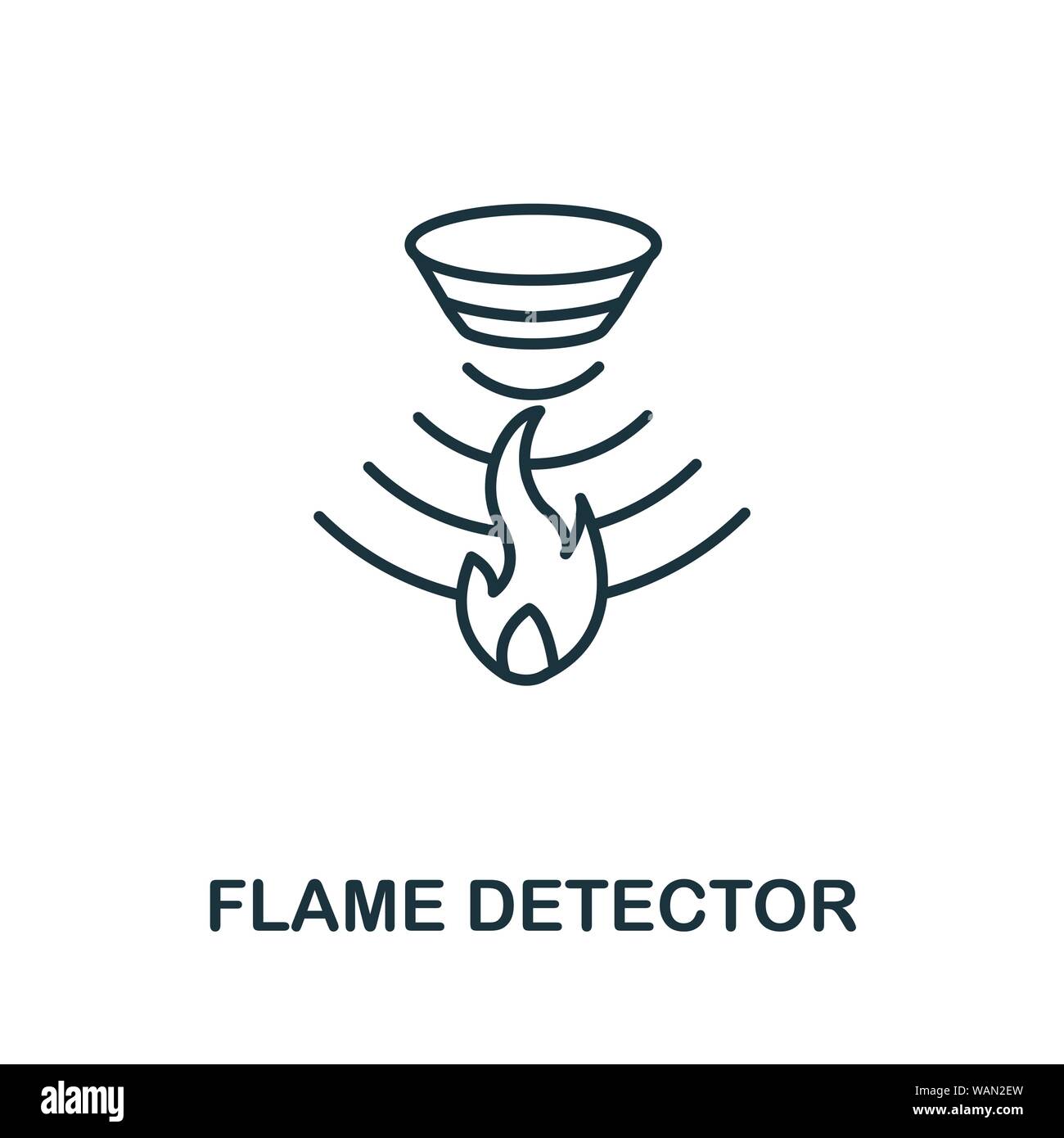 Flame Detector outline icon. Thin line style from sensors icons ...
