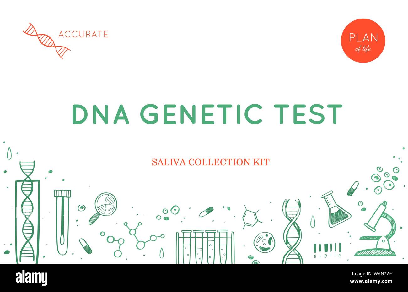 Vector Ethnicity and genealogy DNA genetic test home kit cover, design ...