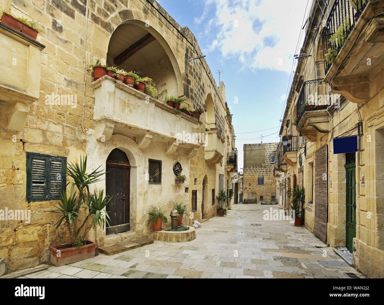 Old street in Victoria. Gozo island. Malta Stock Photo - Alamy
