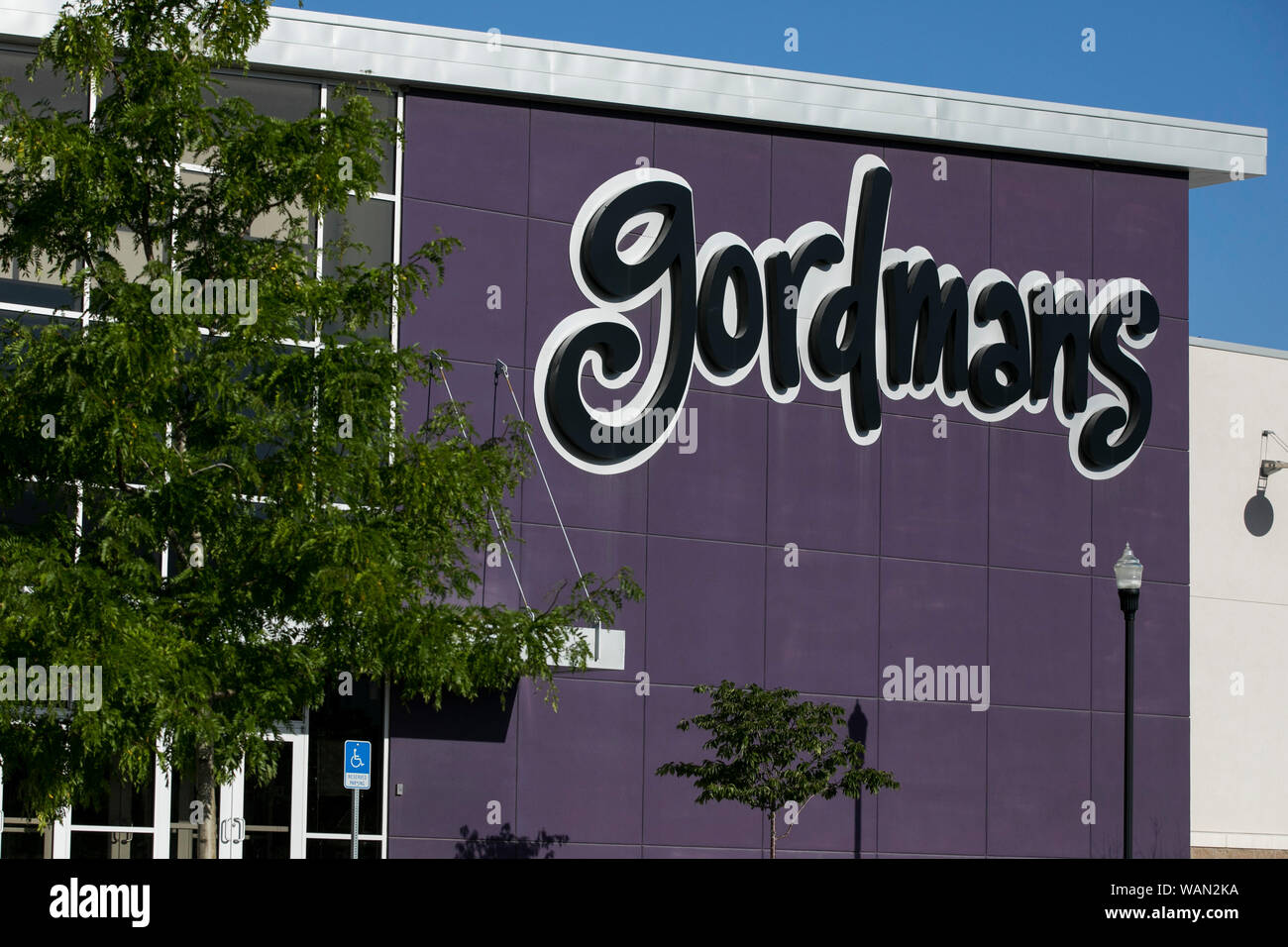 A logo sign outside of a Gordmans retail store location in American ...