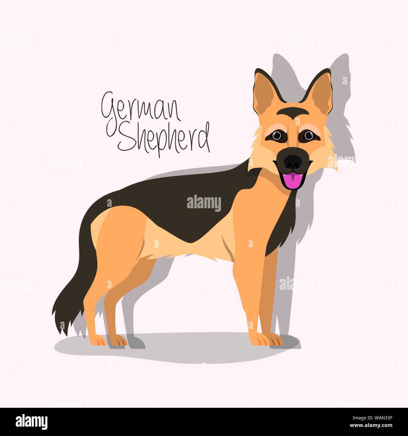 cute german shepherd dog pet character Stock Vector Image & Art - Alamy